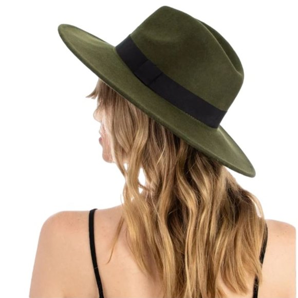 Boutique | Accessories | Military Green Wool Felt Western Hat Nwt ...